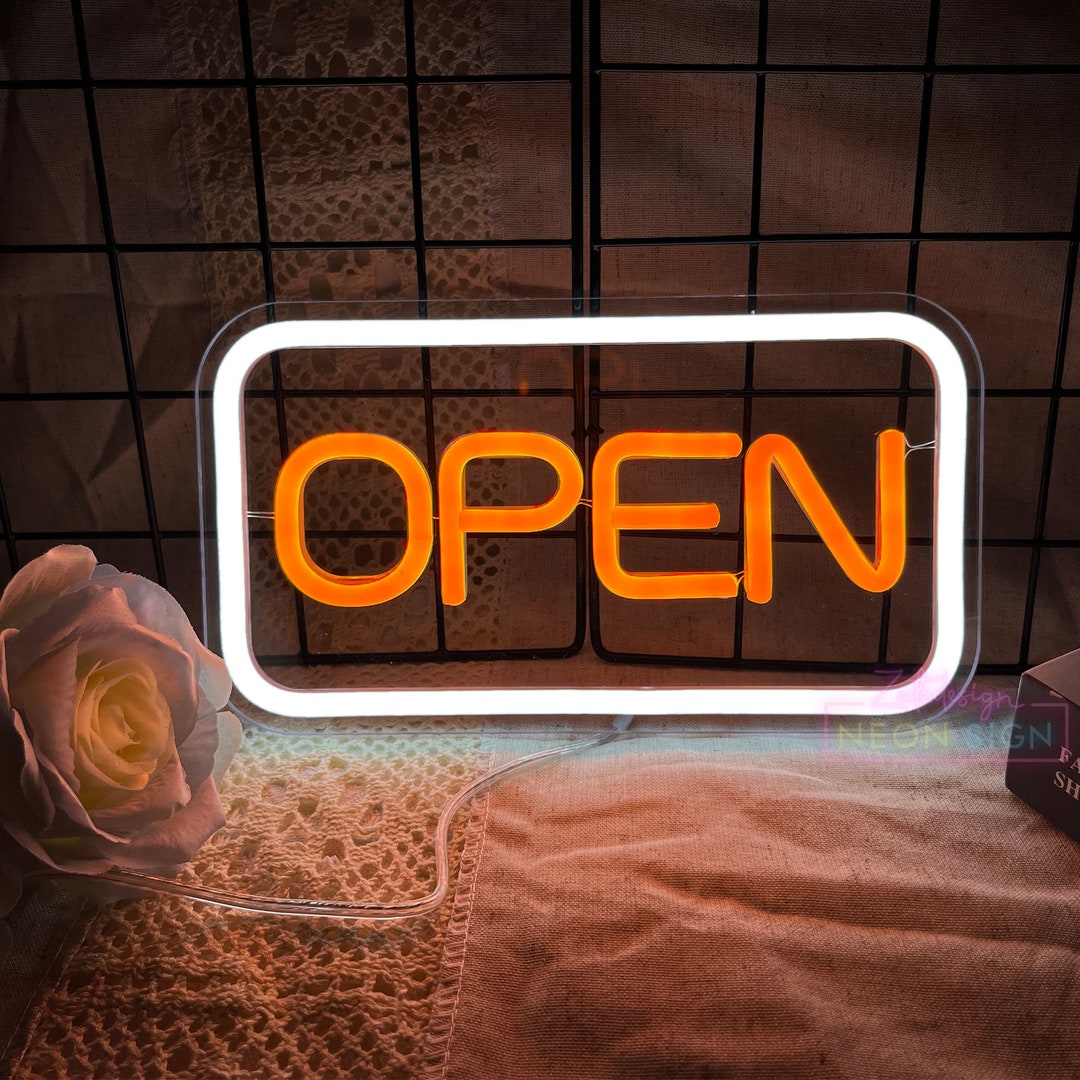 Open Neon Sign, Modern Open Business Sign, Shop Welcome Sign, Shop ...
