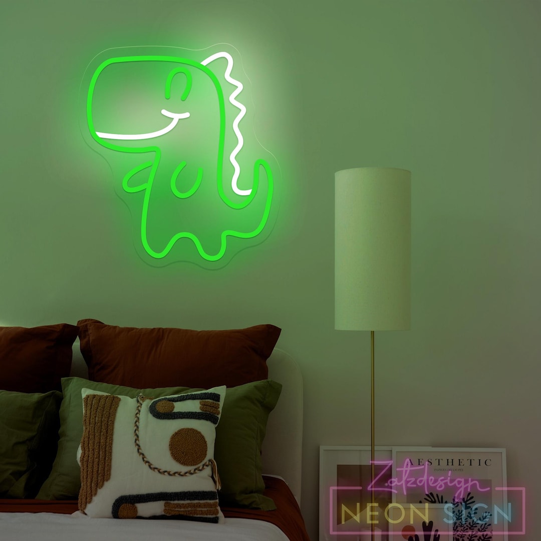 Dinosaur Neon Sign, Dinosaur Light up Sign, Dinosaur Wall Art, Kids ...