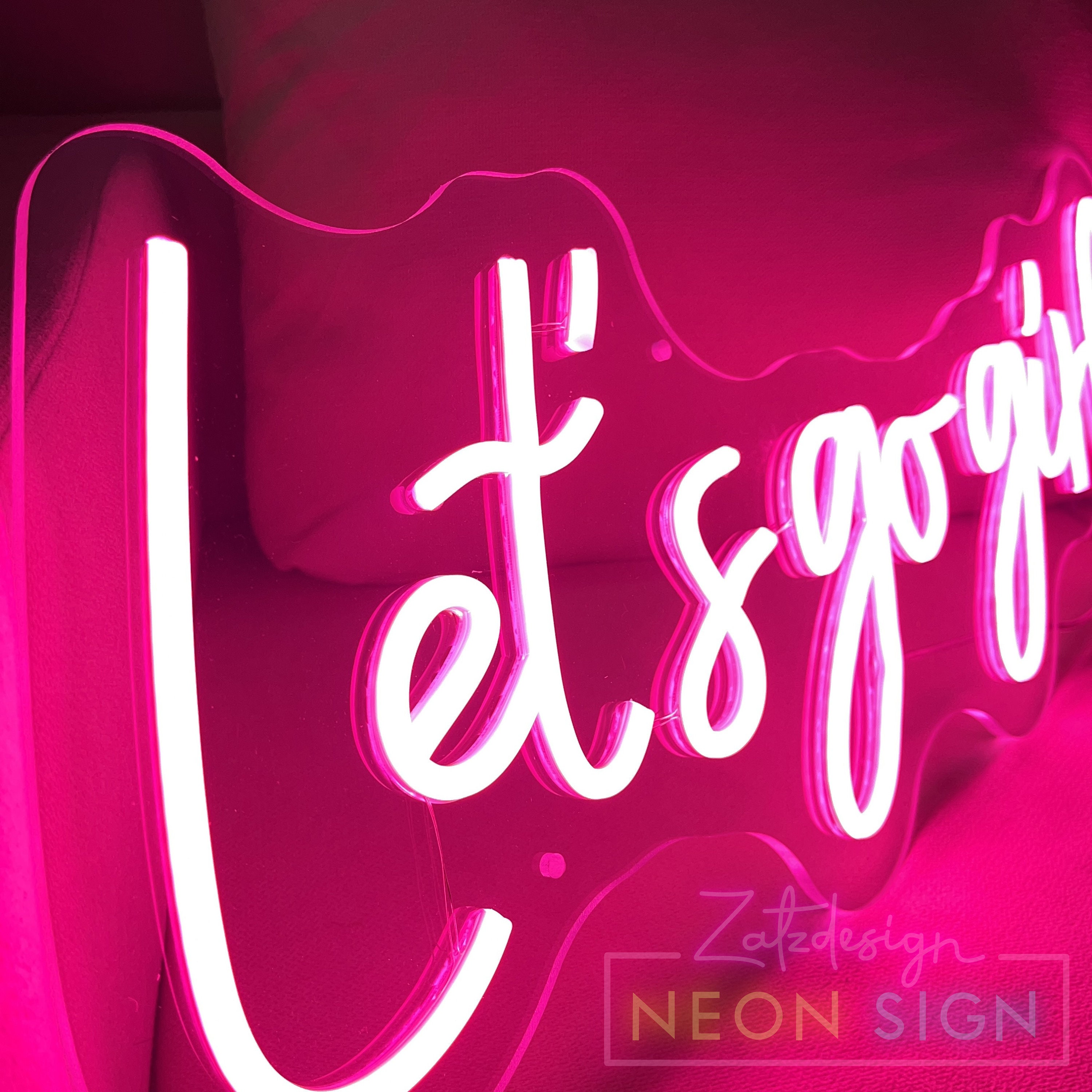Let's Go Girls Neon Sign, Pink Room Decoration, Bachelorette Party Sign ...