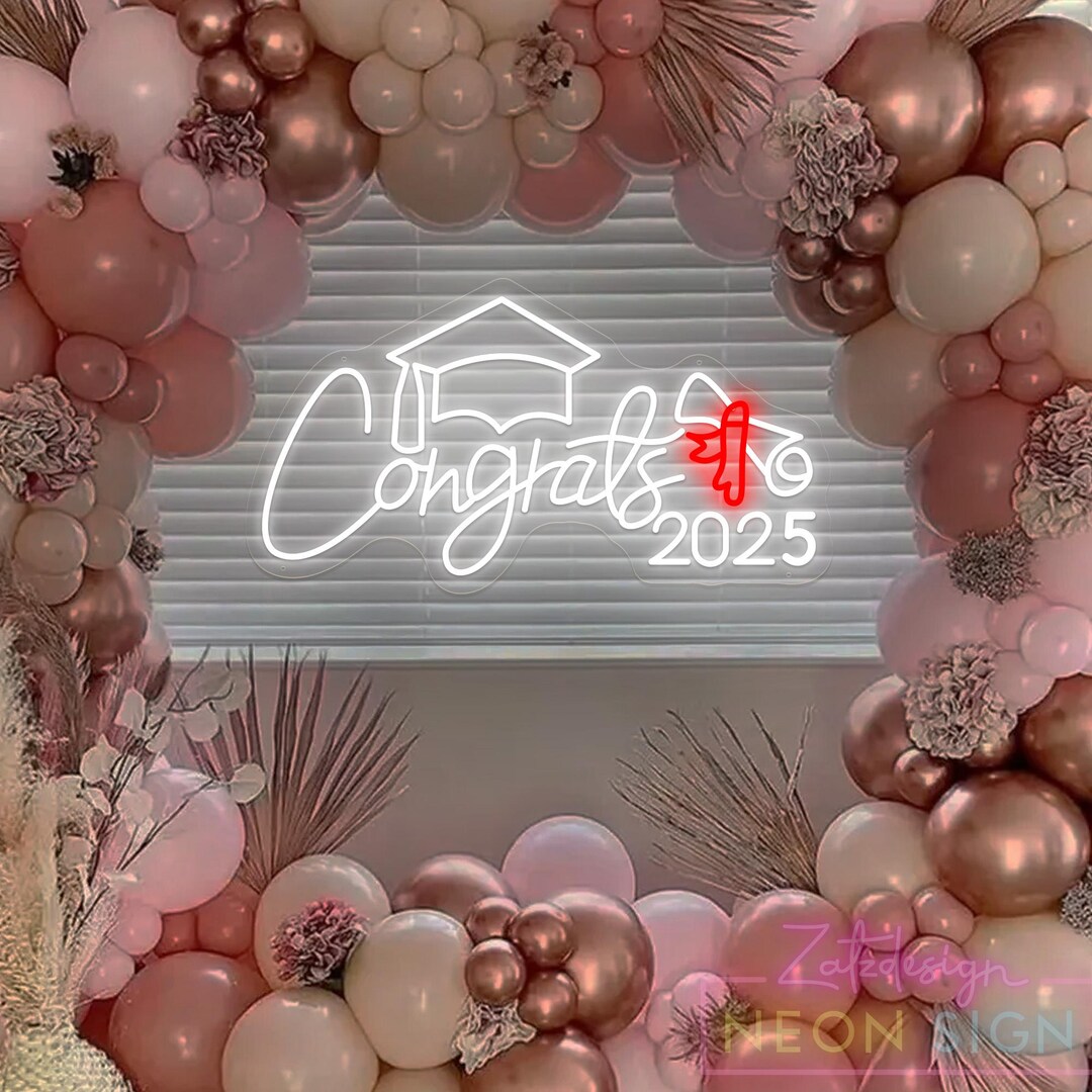 Congrats Led Sign Custom Graduation Decor, Led Neon Light Wall Decor ...