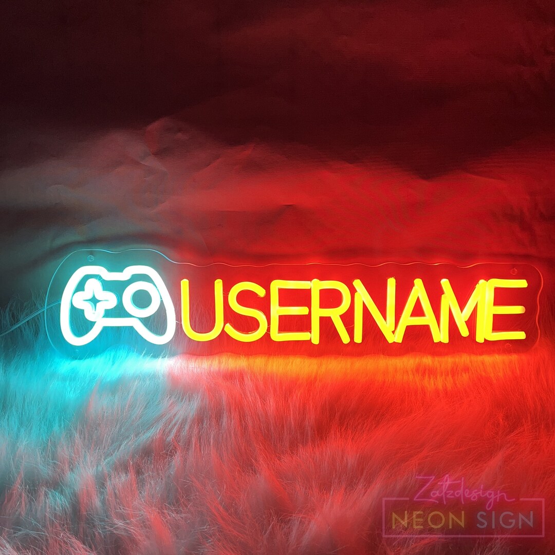 Custom Gamer Username Neon Sign,personalized Game Tag Neon,custom Game ...
