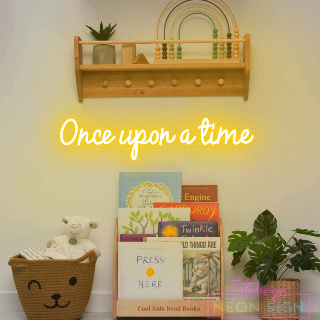 Once Upon A Time Neon Sign, Reading Corner Sign, Once Upon a Time Sign ...