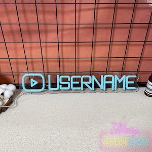 Custom Youtube Neon Sign, Youtuber Name Neon Sign, Custom Youtube Sign ...
