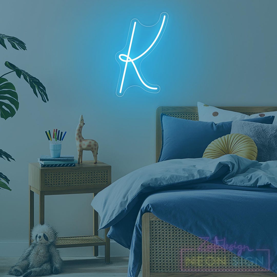 Custom Letter A-Z Neon Sign, LED Name Neon Light Nursery Girl Kid's ...