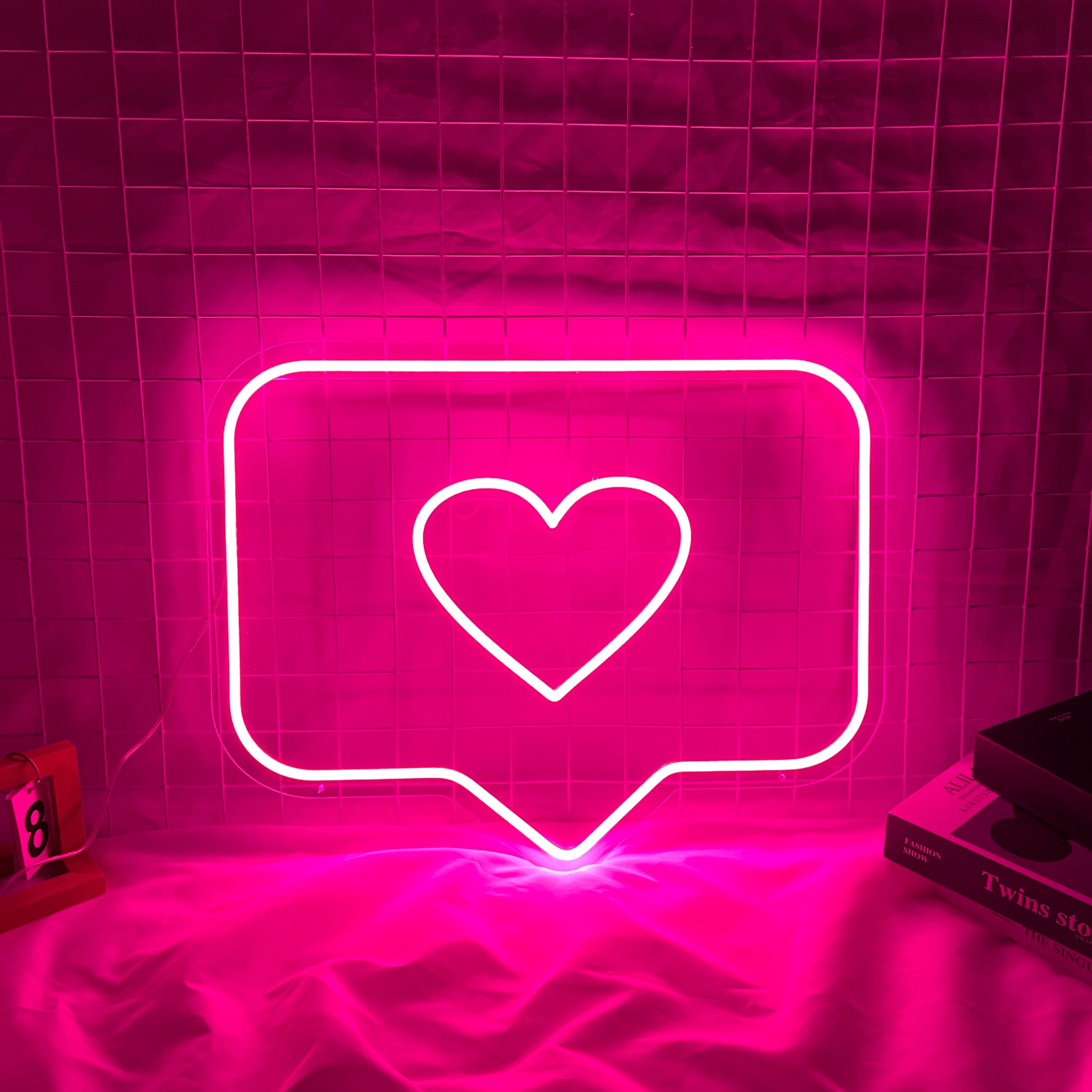 Heart Neon Sign Love Heart Neon Sign Love Sign Minimalist - Etsy