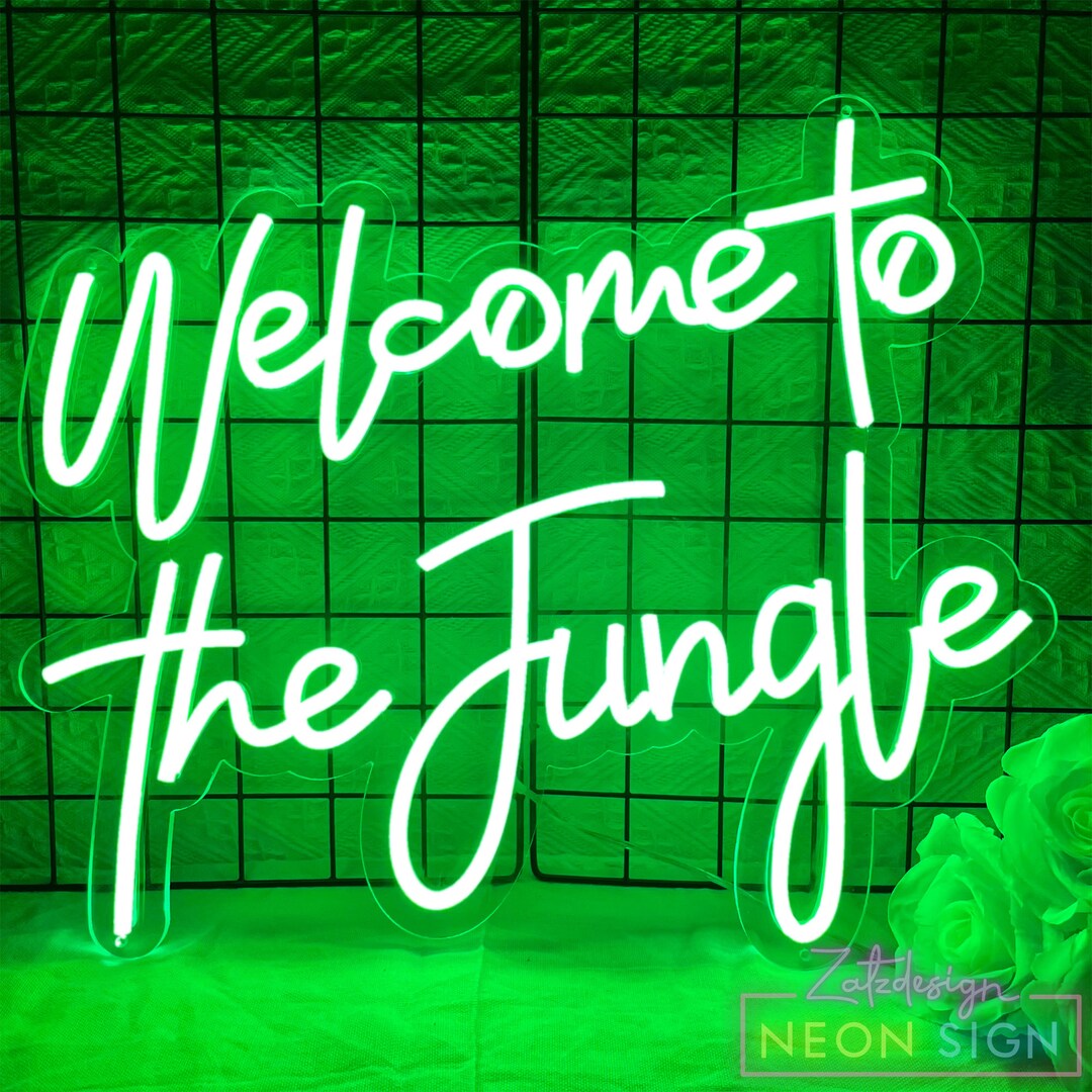 Welcome to the Jungle Neon Sign, Welcome to the Jungle Sign, Neon ...