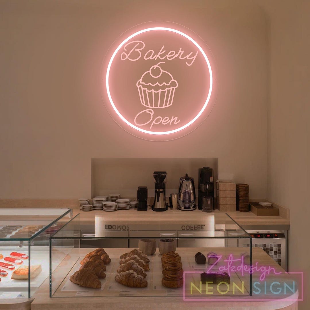 Bakery Open Neon Sign, USB Light up Sign, Open Neon Sign, Bakery Shop ...