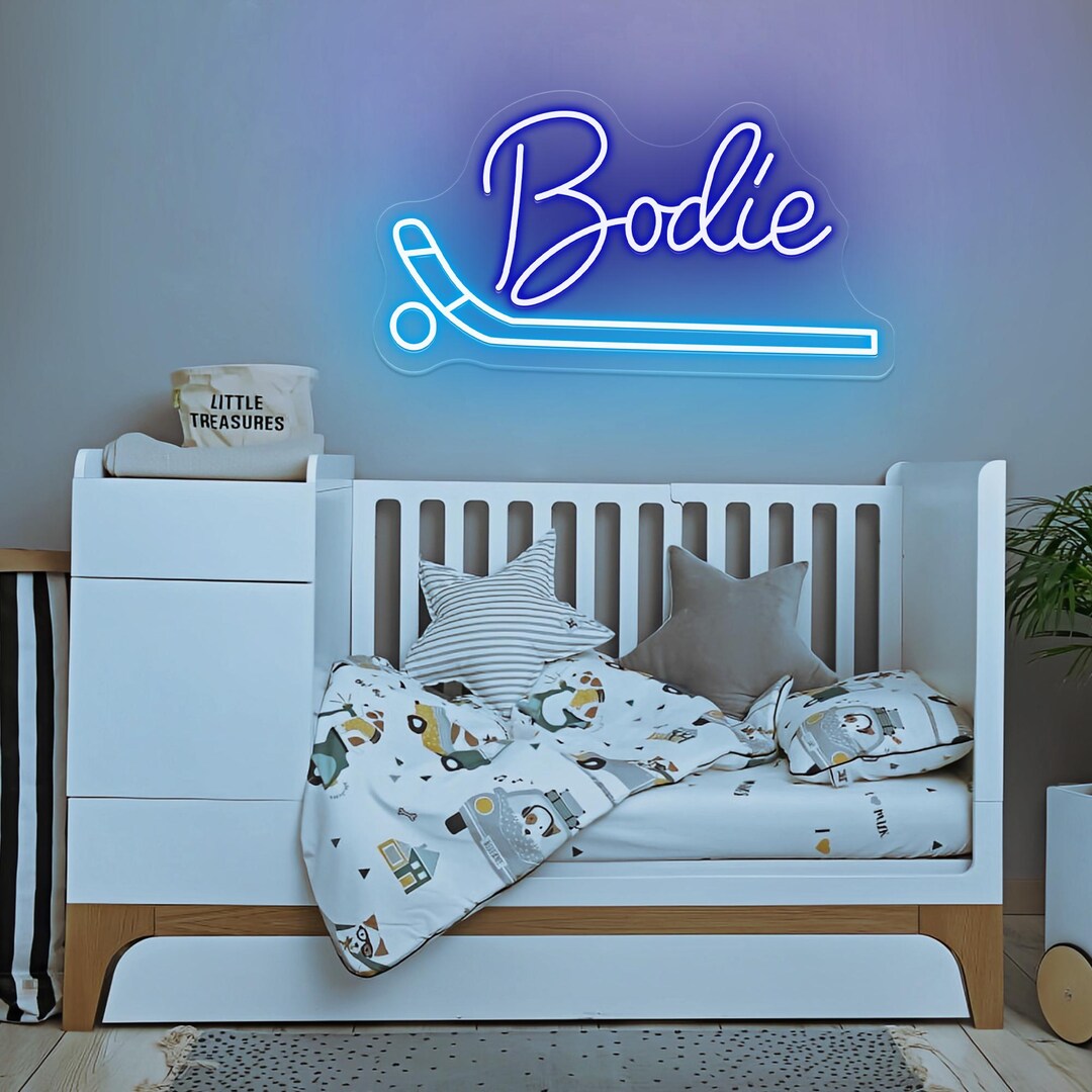 Custom Hockey Neon Sign, Hockey Name Sign, Birthday Gifts for Kids ...