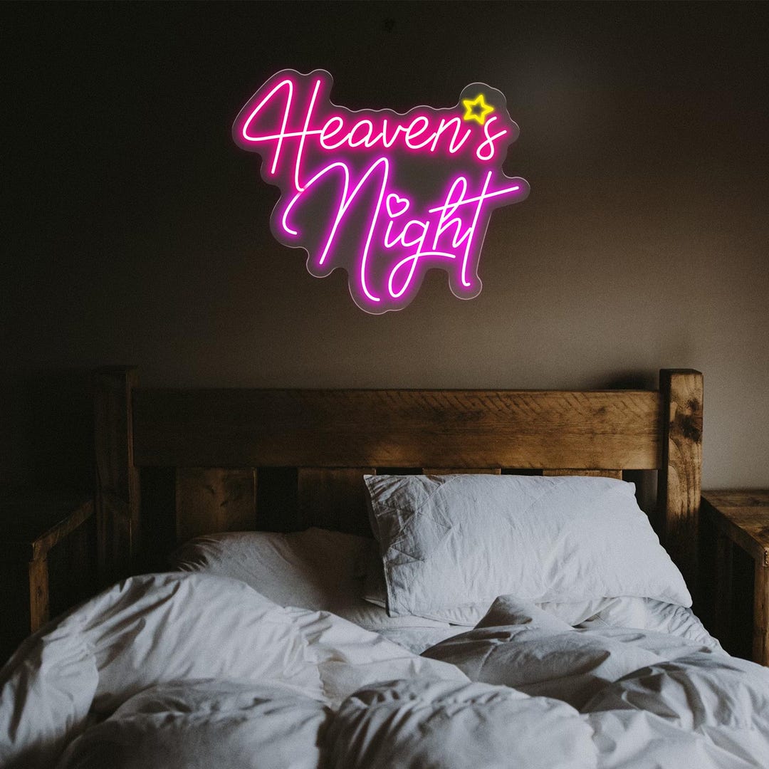 Custom Heaven's Night Neon Sign | Heavens Night Sign | Neon Lights up ...