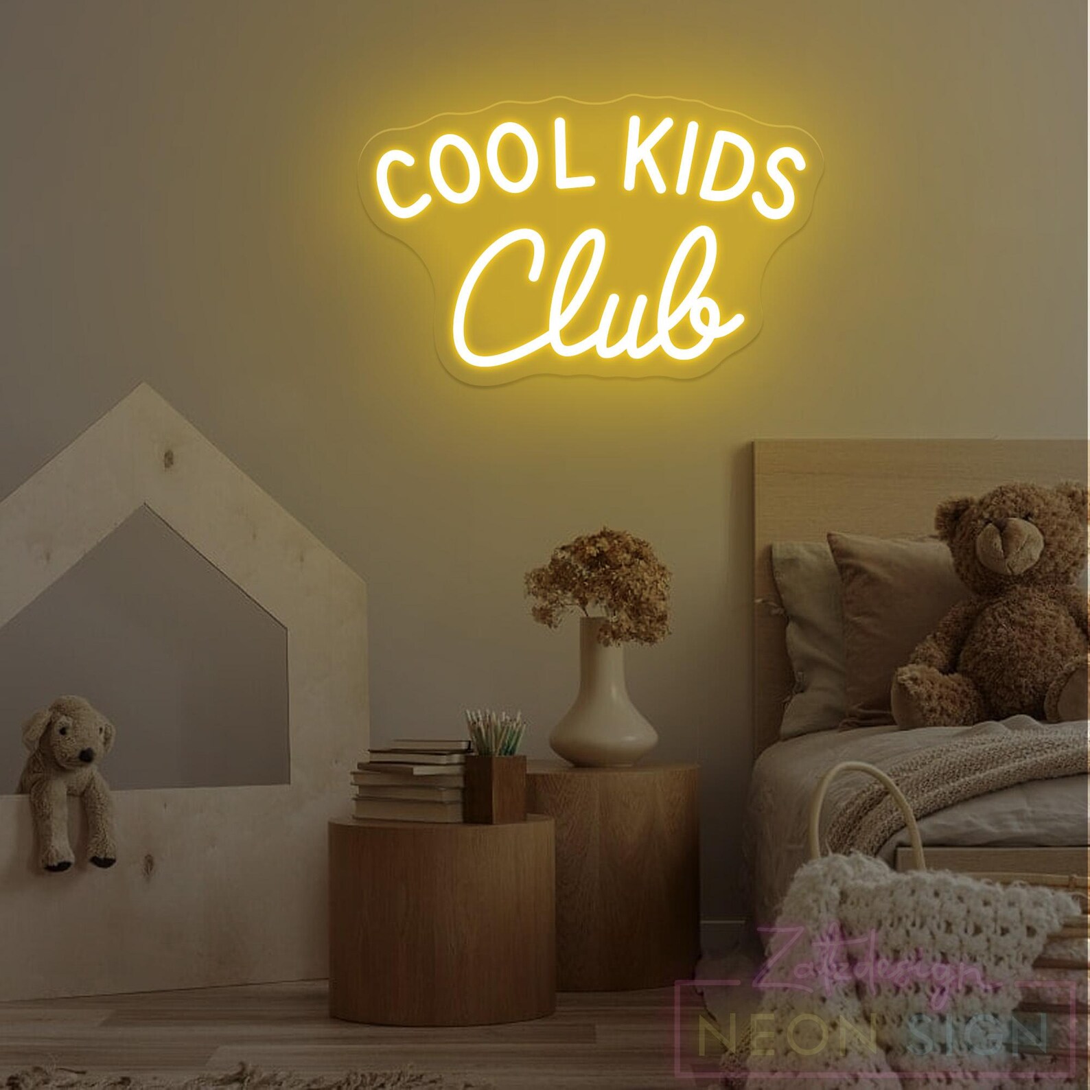 Cool Kids Club Neon Sign, Kid's Room Neon Wall Decor, Kid Playroom ...