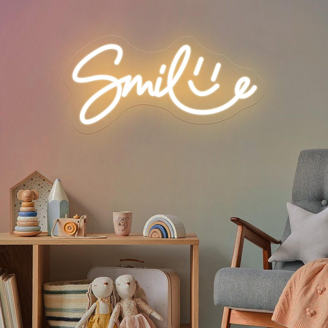 Smiley Face Neon Sign, Smiling Faces Led Lights, Dentist Office Wall ...
