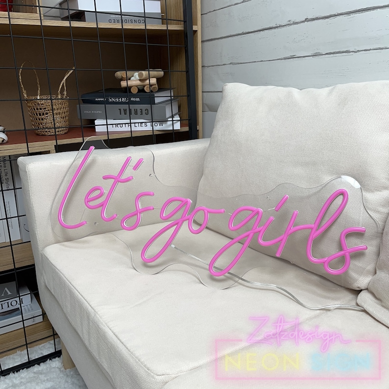 Lets Go Girls Neon Sign Pink Room Decoration Bachelorette Party Sign