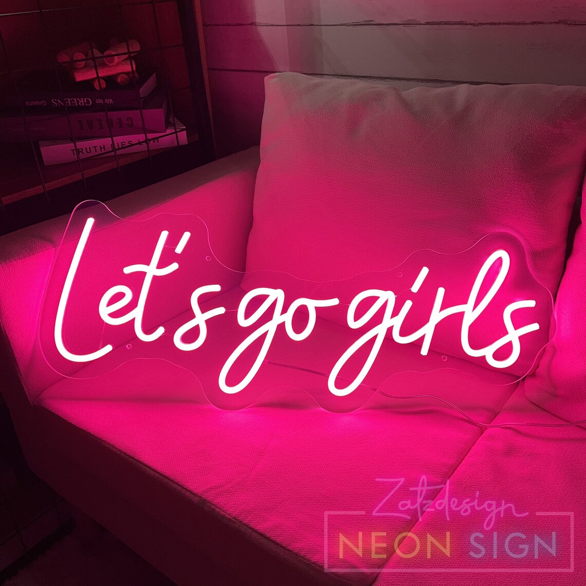 Let's Go Girls Neon Sign, Pink Room Decoration, Bachelorette Party Sign ...