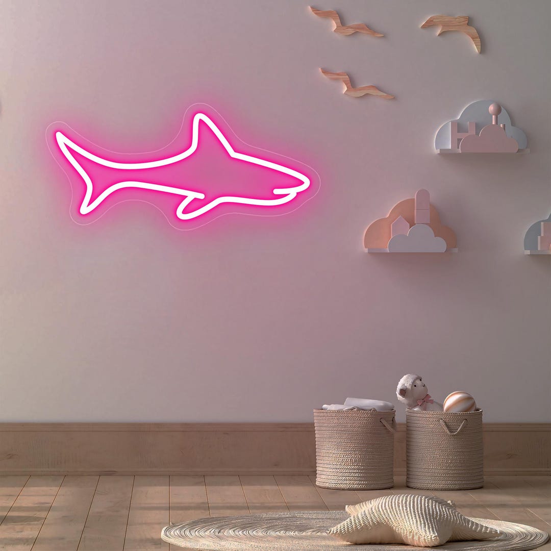 Shark Neon Sign, Animal Neon Sign, Sea Life Neon Sign, Shark Wall Decor ...