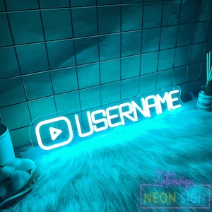 Custom Youtube Neon Sign, Youtuber Name Neon Sign, Custom Youtube Sign ...