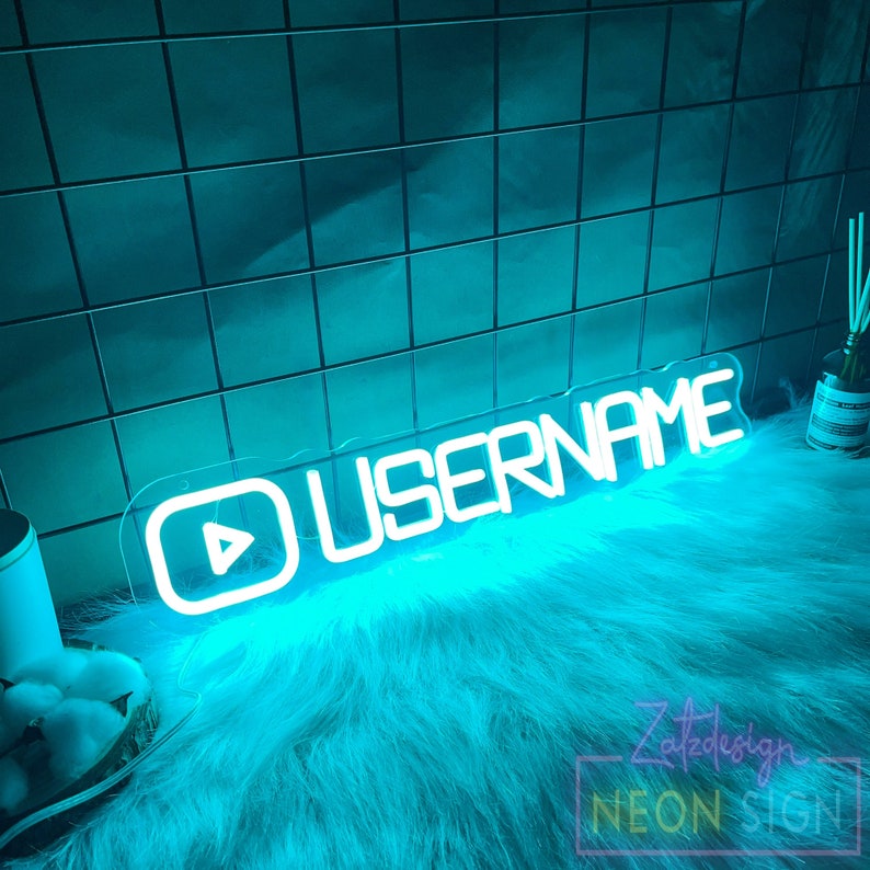 Custom Youtube Neon Sign, Youtuber Name Neon Sign, Custom Youtube Sign ...