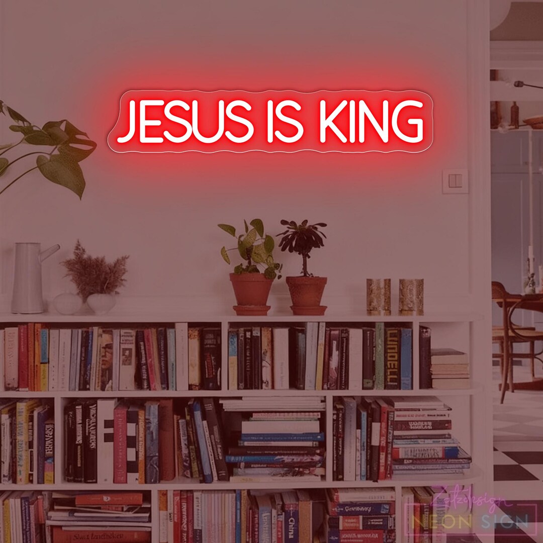 Jesus is King Neon Sign, Jesus Led Sign, Faith Neon Sign, Religious ...