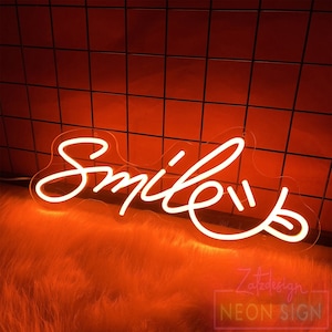 Smiley Face Neon Sign, Led Neon Sign Bedroom, Wall Decor, Led Neon ...