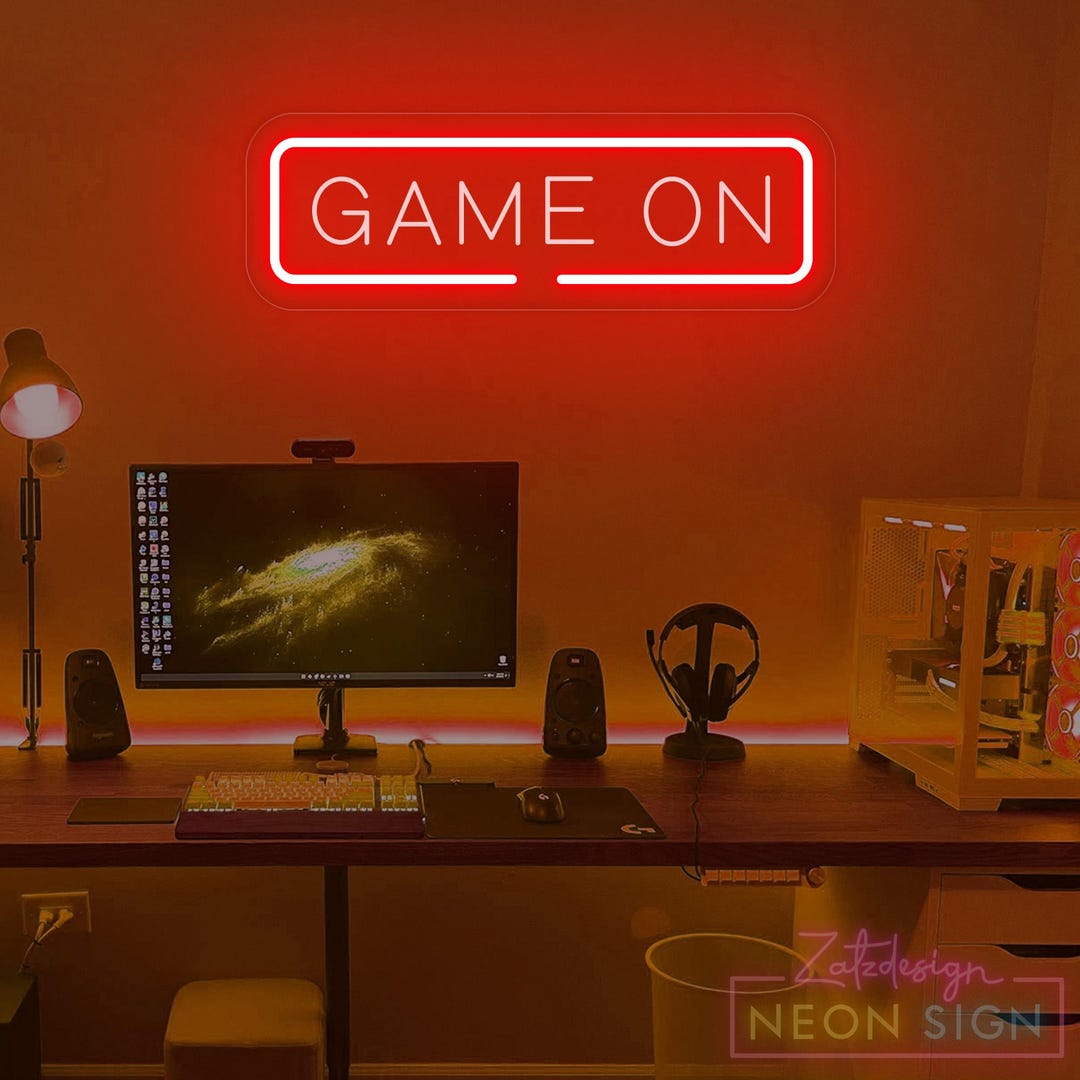 Game on Neon Sign, USB Light up Sign, Game Room Decor, Led Gamer Sign ...
