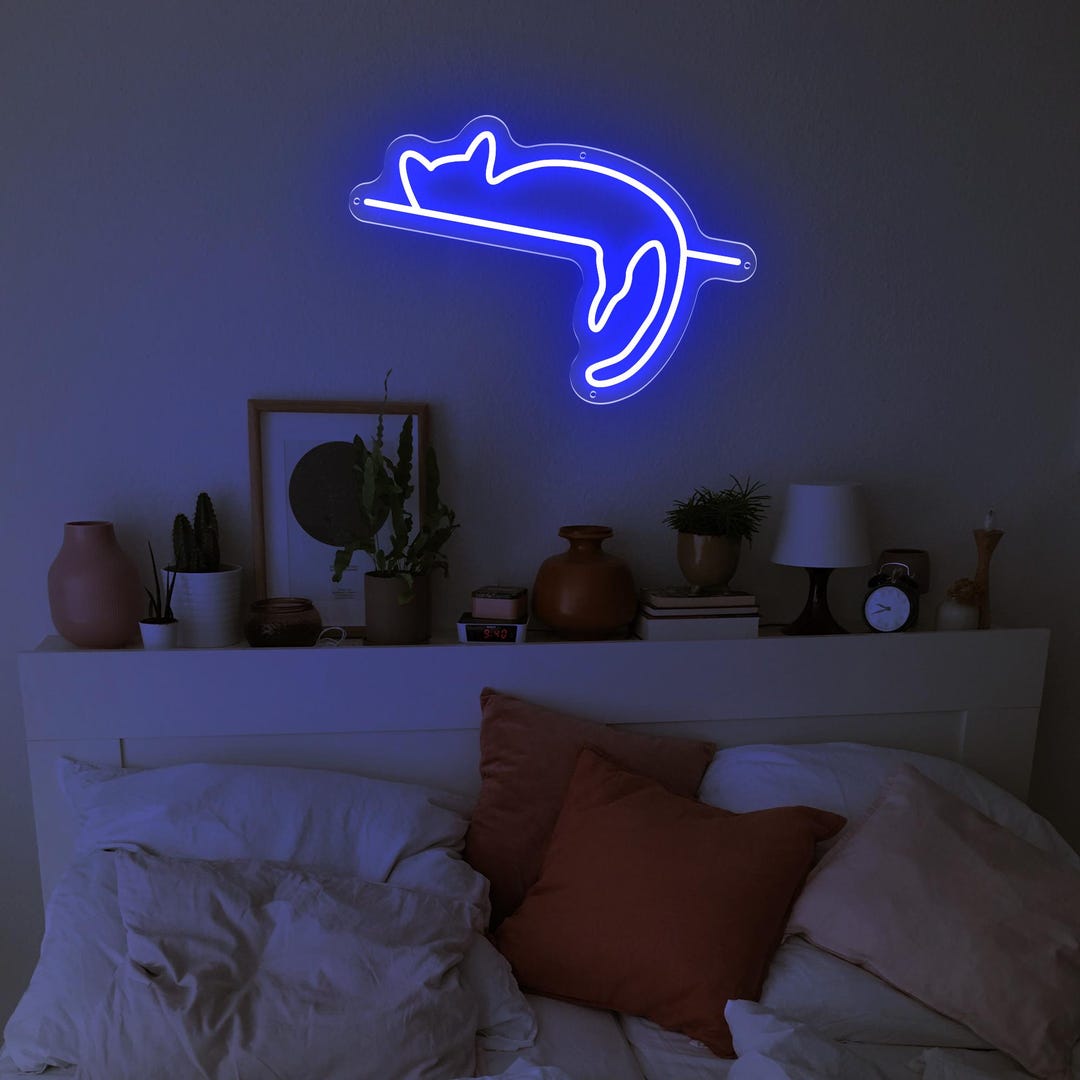 Cat Led Neon Sign, Animal Neon Sign, Cute Cat Home Wall Decor, Cat ...