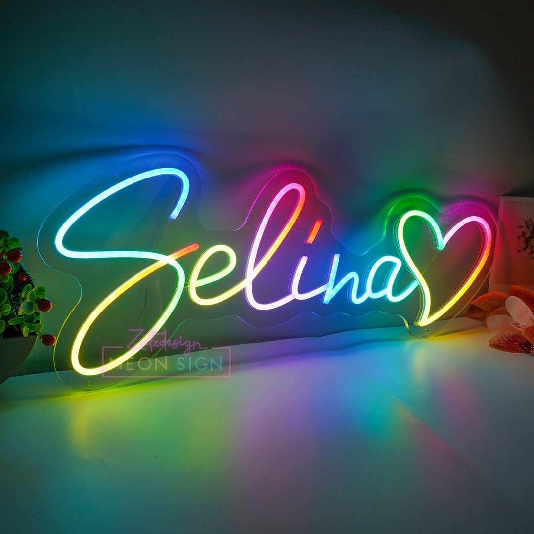 RGB Custom Neon Sign, Rainbow Neon Sign, Wedding Neon, Name Sign, Room ...