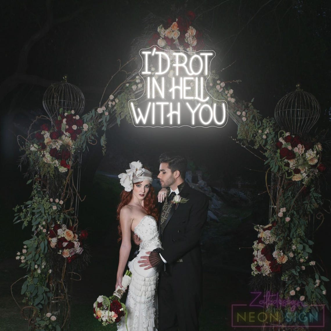 I'd Rot in Hell With You Neon Sign: Gothic Wedding Decor, Halloween LED ...
