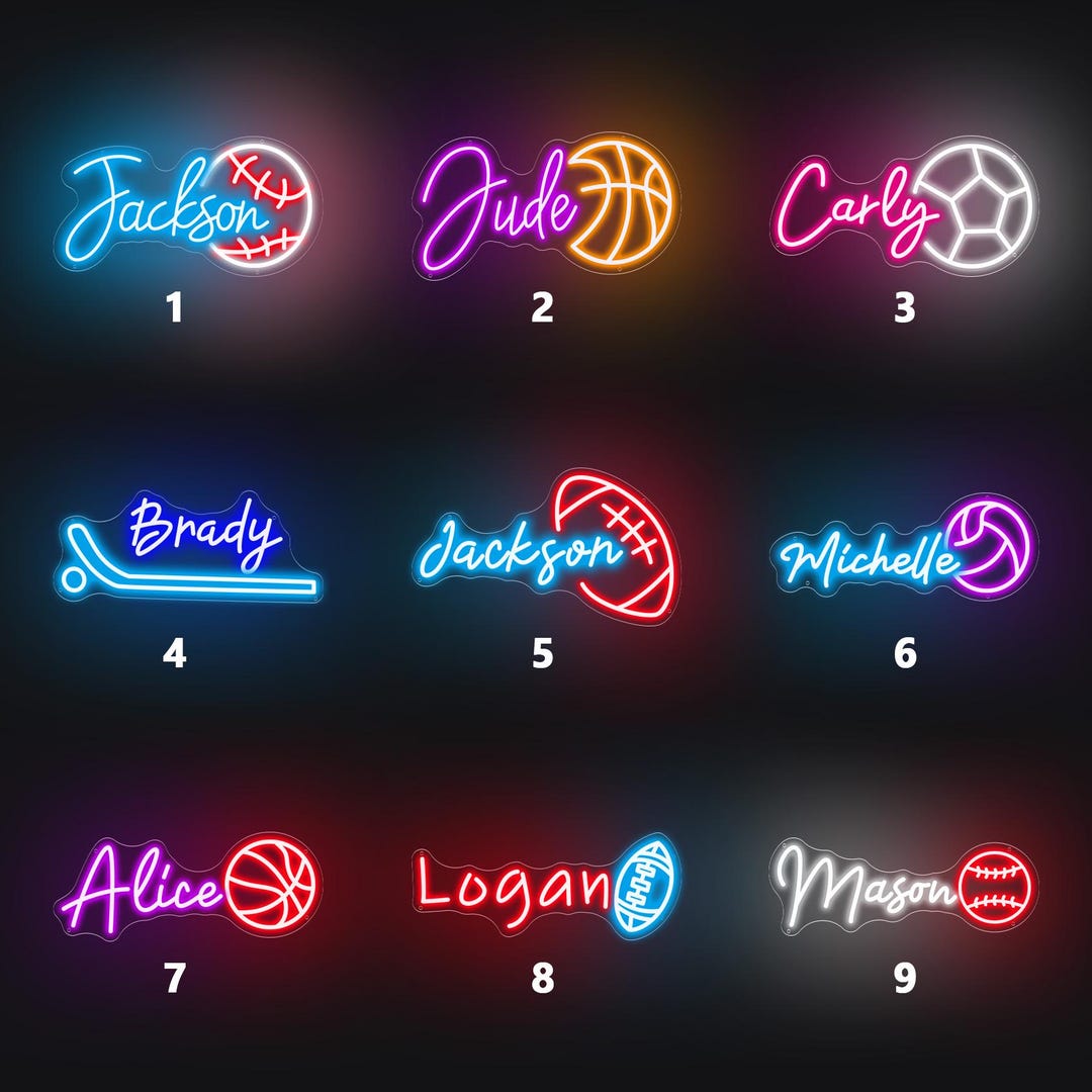 Custom Soccer Neon Sign,nursery Decor,custom Name Neon Sign for Kids ...