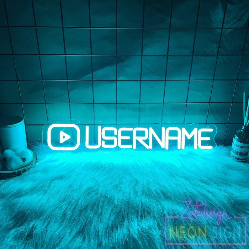 Custom Youtube Neon Sign, Youtuber Name Neon Sign, Custom Youtube Sign ...