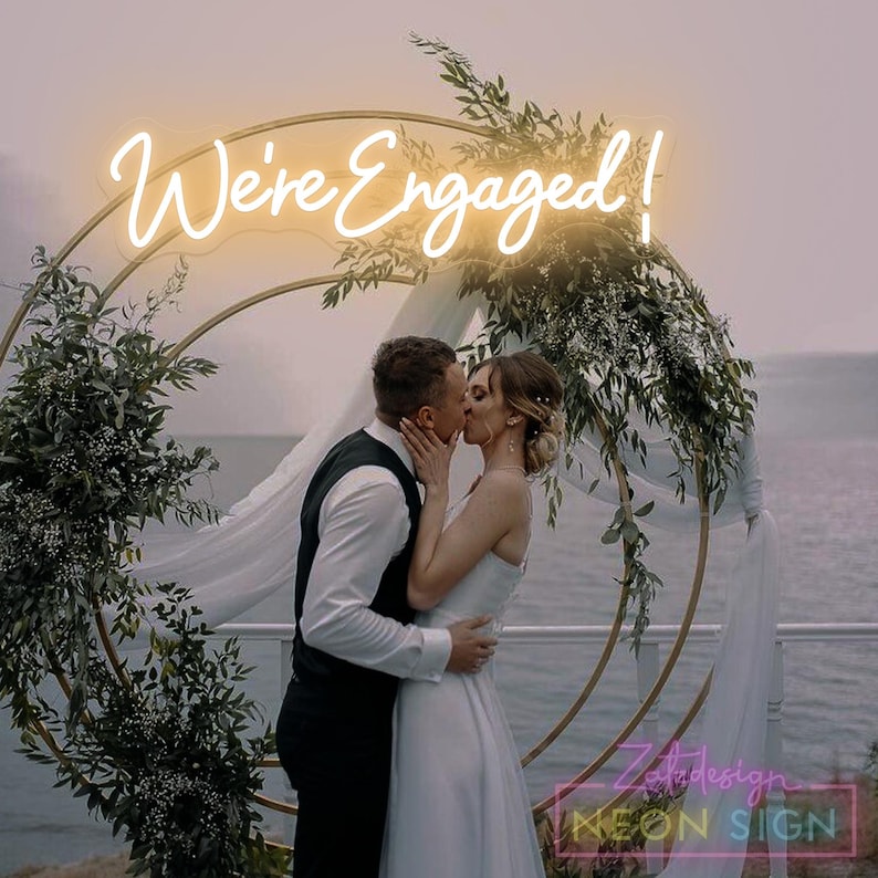 We're Engaged Neon Sign, Engagement Wall Decor, Engagement Party Decor ...