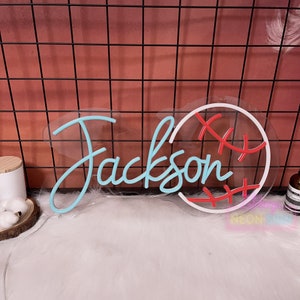 Custom Name Sign, Baseball neon Sign, Baseball player Gifts, Kids Room ...