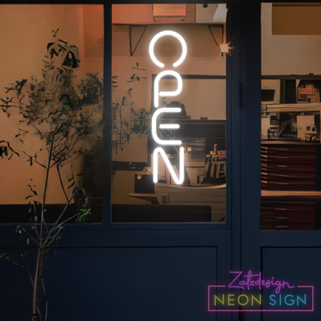 Modern Open Sign, Open Neon Sign, Open Led Light up Sign, Battery ...