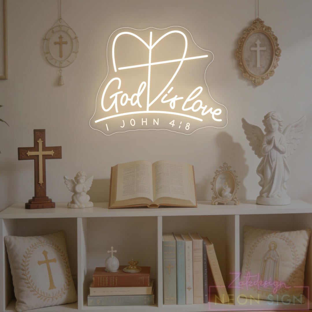 God is Love Neon Sign, Custom Christian Neon Light, Christian Home ...