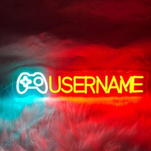 Custom Username Neon Sign, Gamer Tag Personalized Gift for Gamers, Game ...