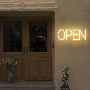Open Neon Sign, Modern Open Sign, Open Led Light up Sign, Battery ...