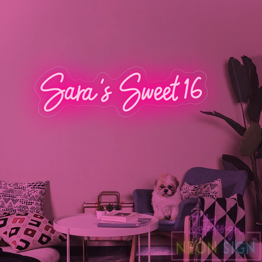 Custom Sweet 16 Table Neon Sign for Birthday Party Decor Led Light for ...