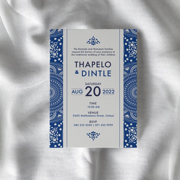 Shweshwe Invitation - Etsy