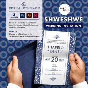 Editable Tswana Shweshwe Wedding Invitation Template - Etsy