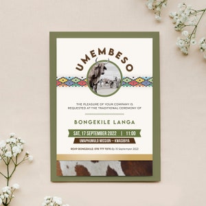 Editable Zulu Traditional Ceremony Invitation - Etsy
