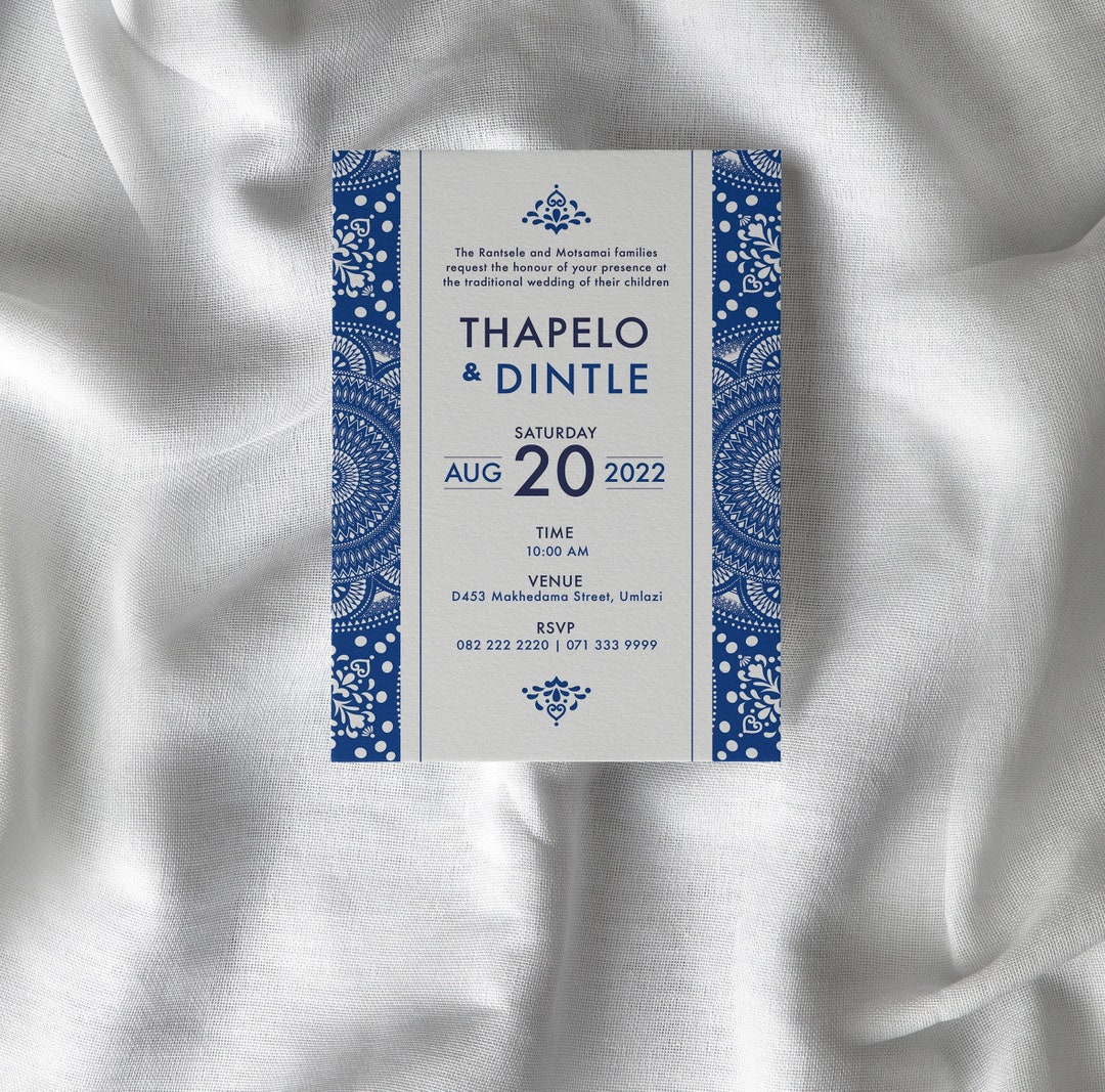 Editable Tswana Shweshwe Wedding Invitation Template - Etsy