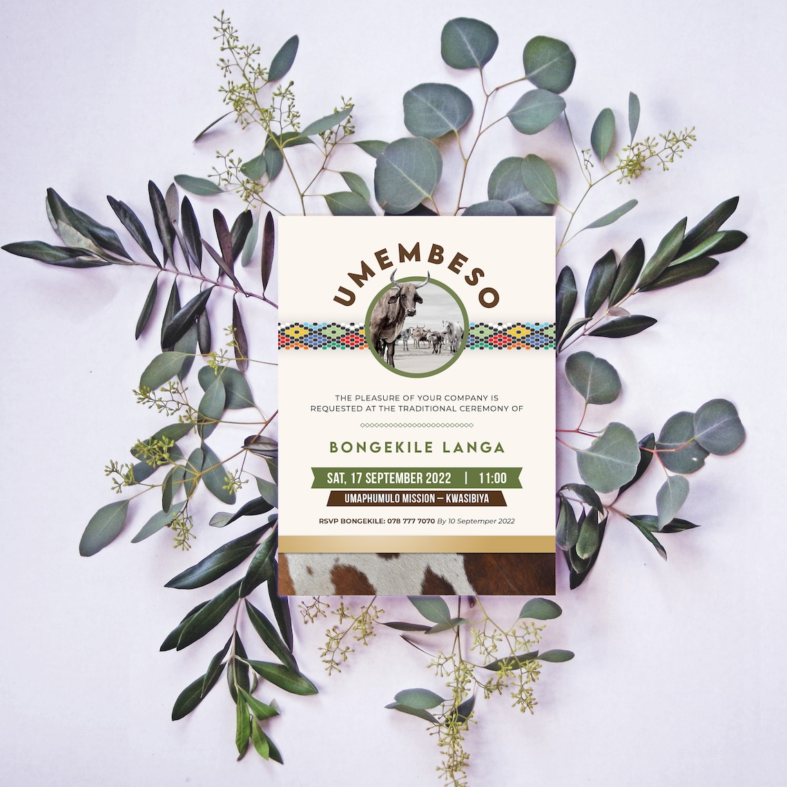 Editable Zulu Traditional Ceremony Invitation - Etsy