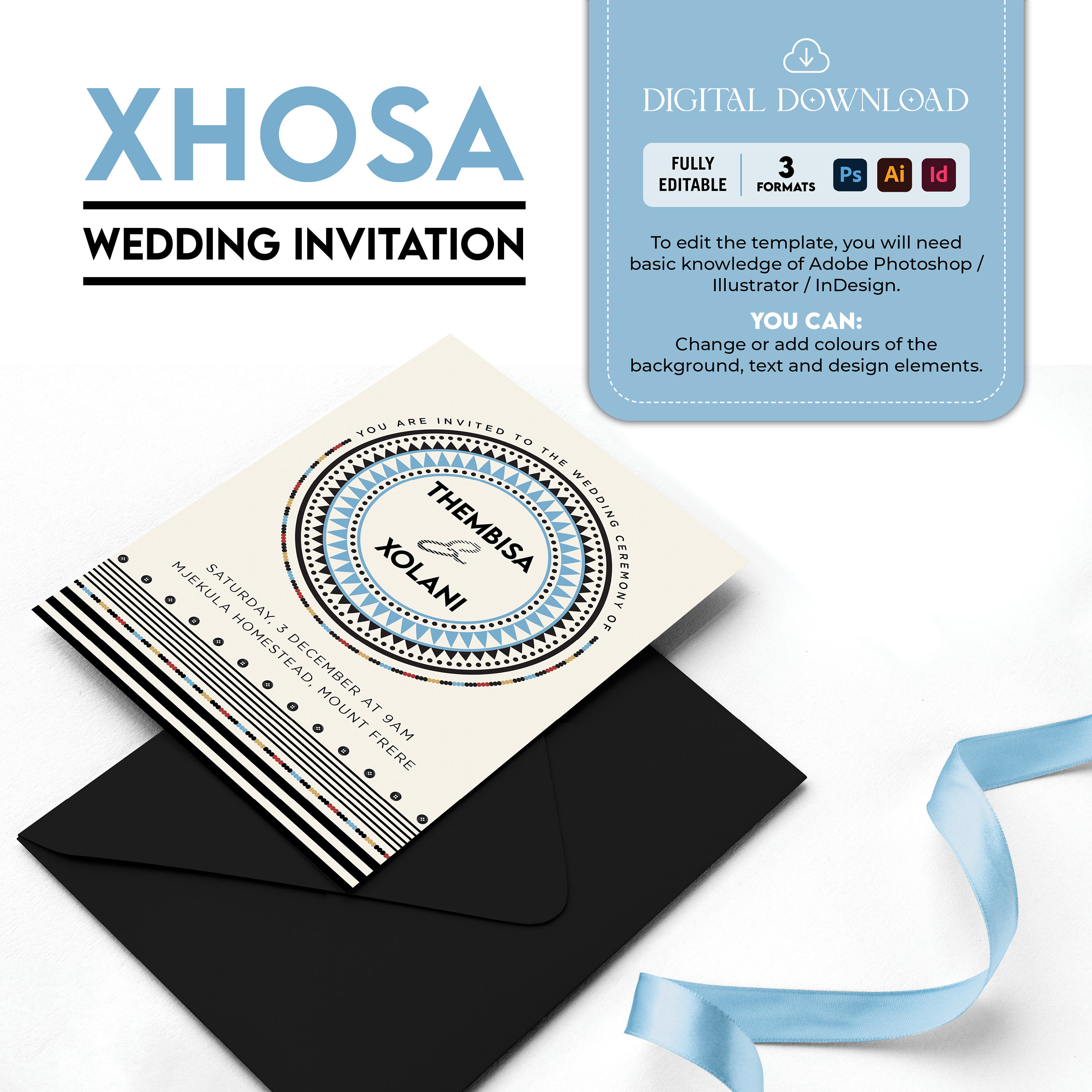 Editable Xhosa Wedding Invitation Etsy Canada