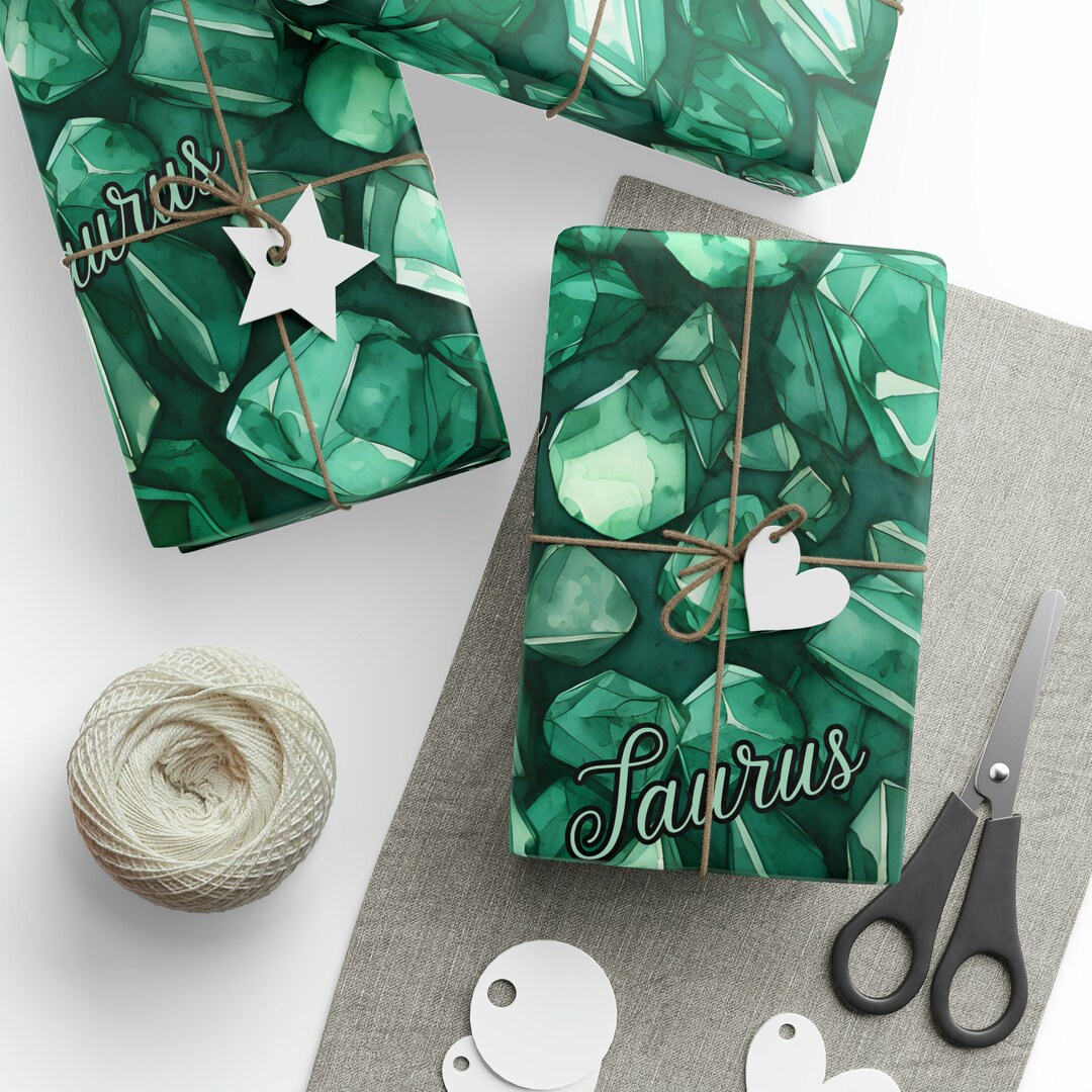 Personalised Gift Wrap Papers With Birthstone Pattern and Zodiac Sign ...