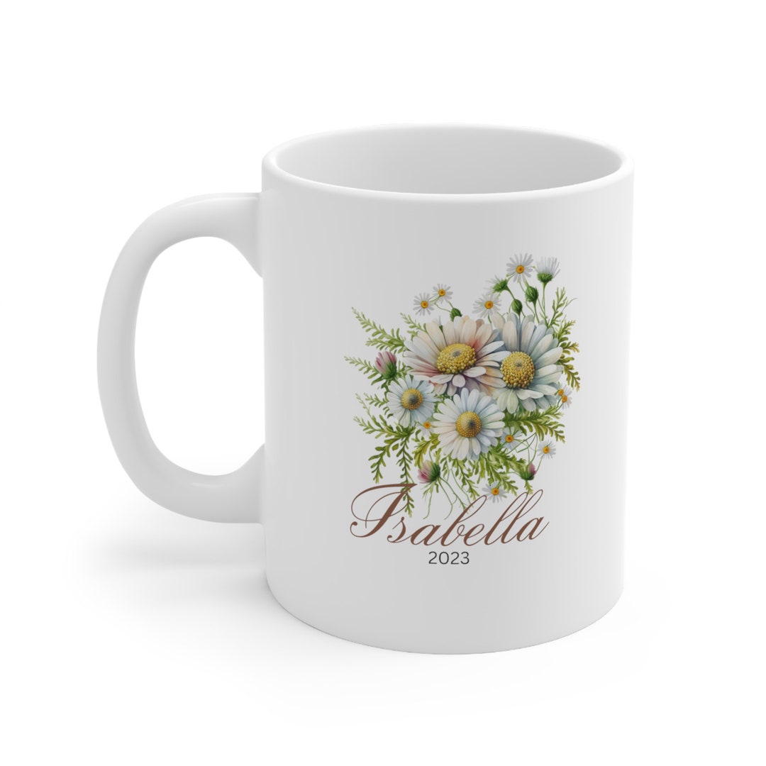 April Birth Flower Mug | Personalized Daisy Mug, Birthday Gift - Etsy