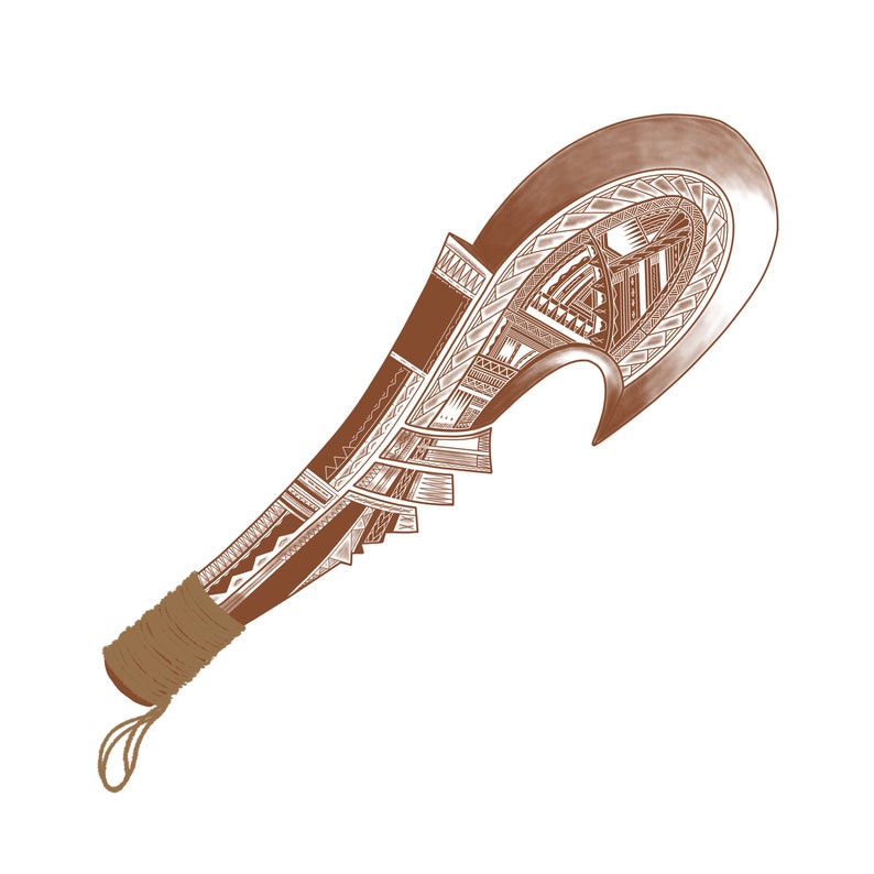 Polynesian Digital Artwork. Traditional Samoan Weapon. 16x16 and ...