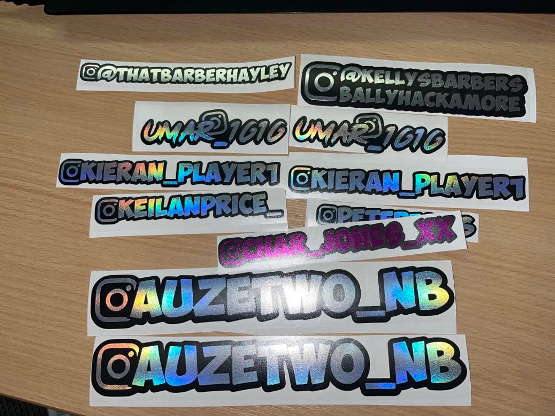 Custom Instagram Sticker Decal Vinyl Car Window JDM Holographic Oil ...