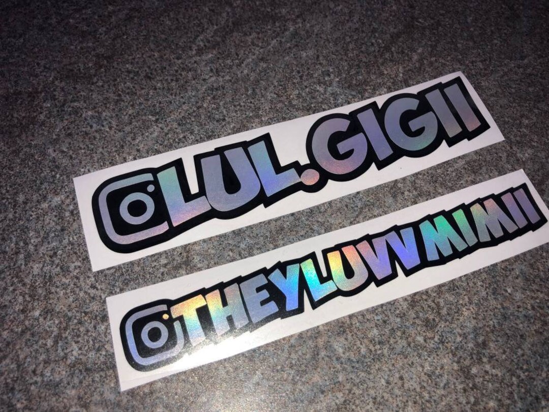 Custom Instagram Sticker Decal Vinyl Car Window JDM Holographic Oil ...