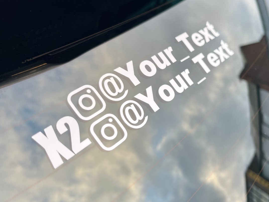 X2 Custom Instagram Stickers Decal Vinyl Car JDM IG Handle Tag Get More ...