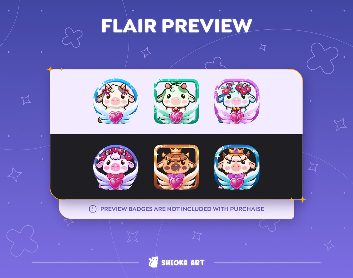 Fancy Frame Twitch Badge Flair Pack Bit Badges Cute, Pink, Purple, Gold ...
