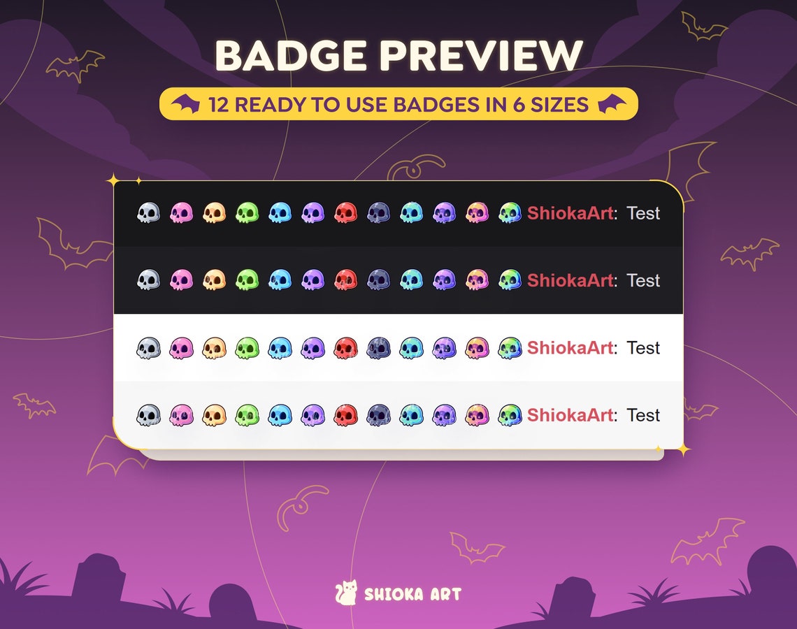 Skull Sub Badges | Stream Loyalty Badges | Scary Twitch Badge ...