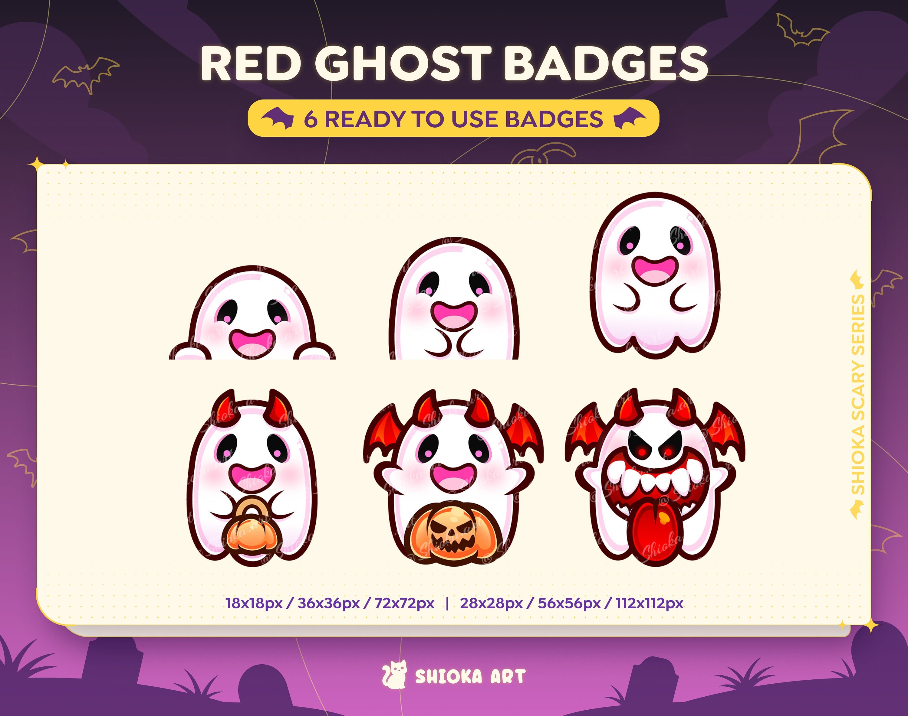 Red Ghost Twitch Badges Stream Loyalty Badges Scary Twitch - Etsy